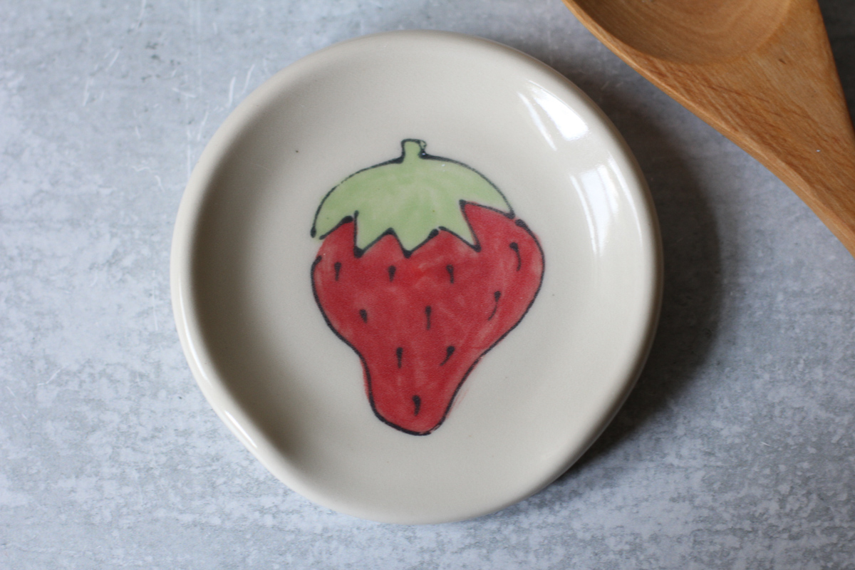 Spoon Rest - Strawberry - Abby Berkson Ceramics