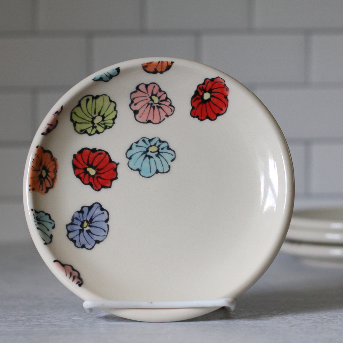 Lunch Plate - Floral Pattern - Abby Berkson Ceramics