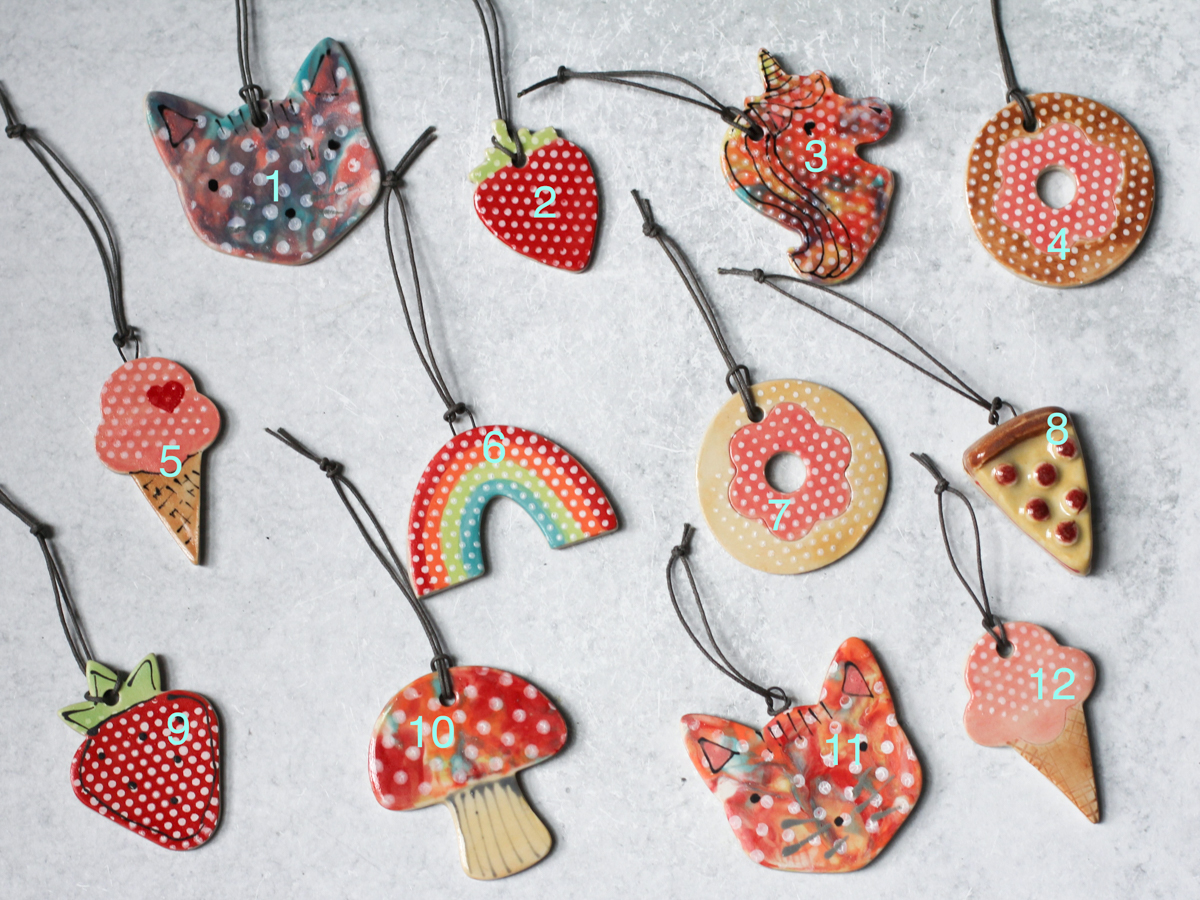 Handmade Ceramic Ornaments - Medium - Abby Berkson Ceramics