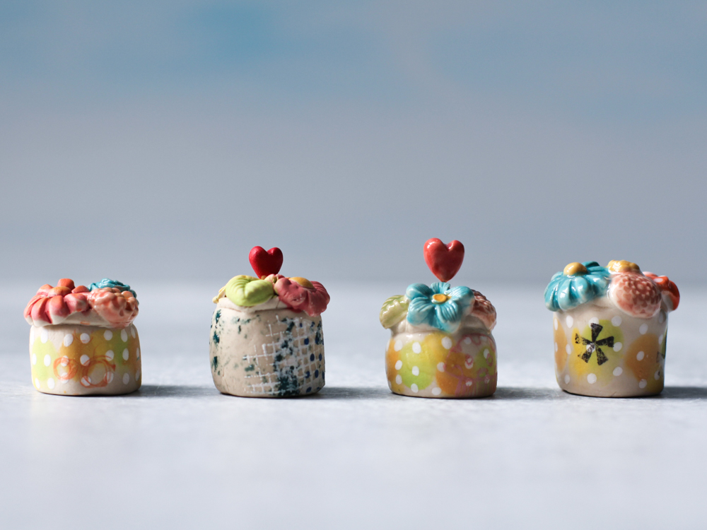 Handmade Mini Ceramic Flower Arrangement - Tiny Size - Abby Berkson ...
