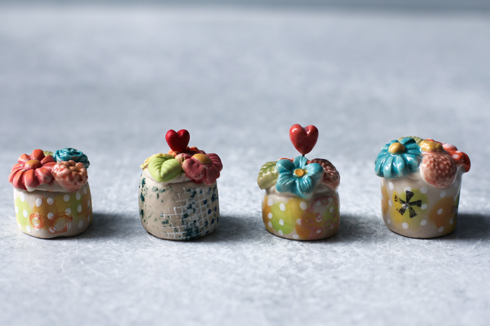 Handmade Mini Ceramic Flower Arrangement - Tiny Size - Abby Berkson ...