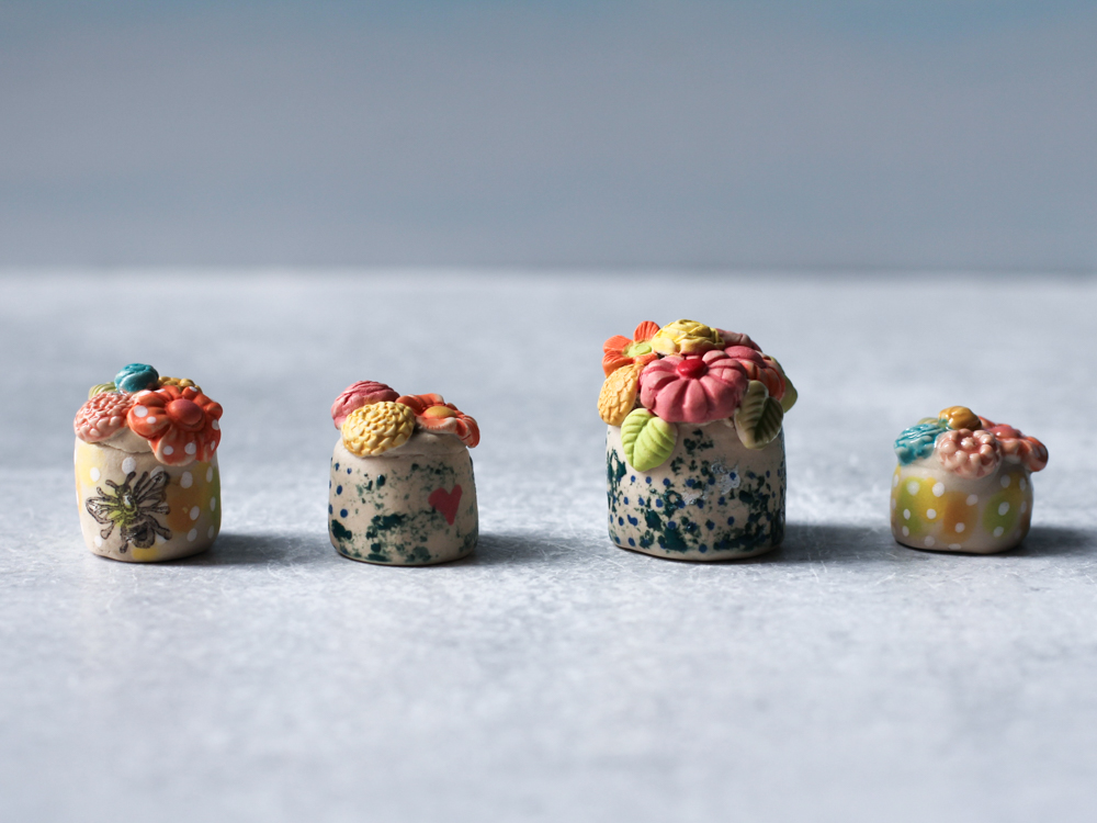 Handmade Mini Ceramic Flower Arrangement - Tiny Size - Abby Berkson ...